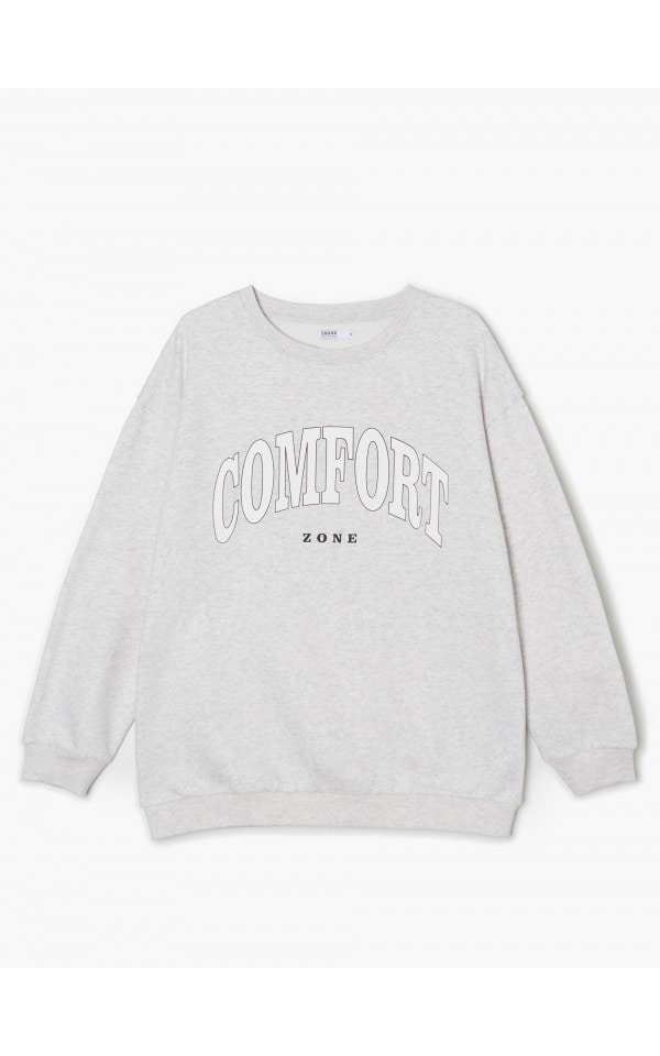 Felpa grigia con slogan, CROPP, 4963N-09M