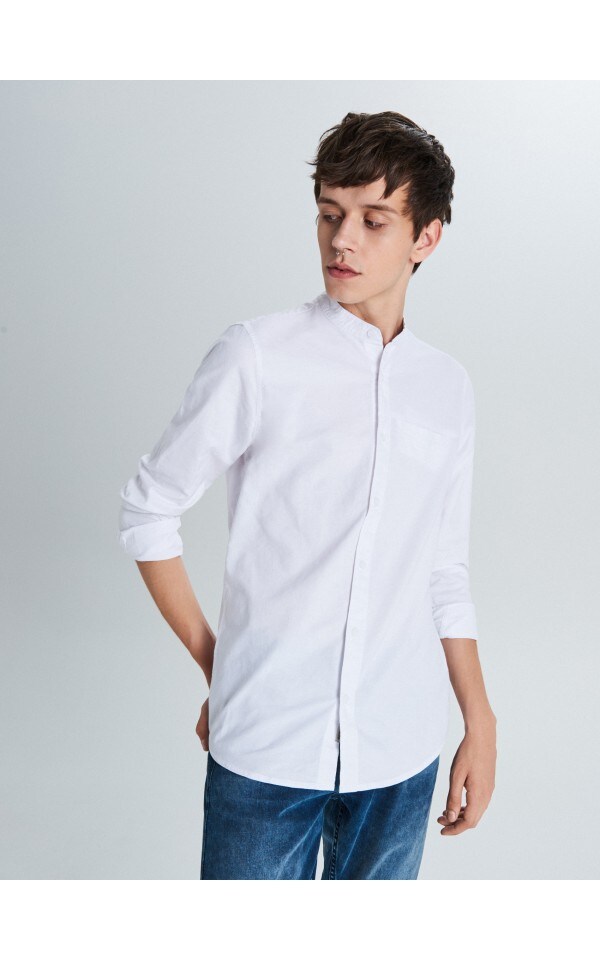 Cămașă uni cu guler rusesc, CROPP, WI201-00X